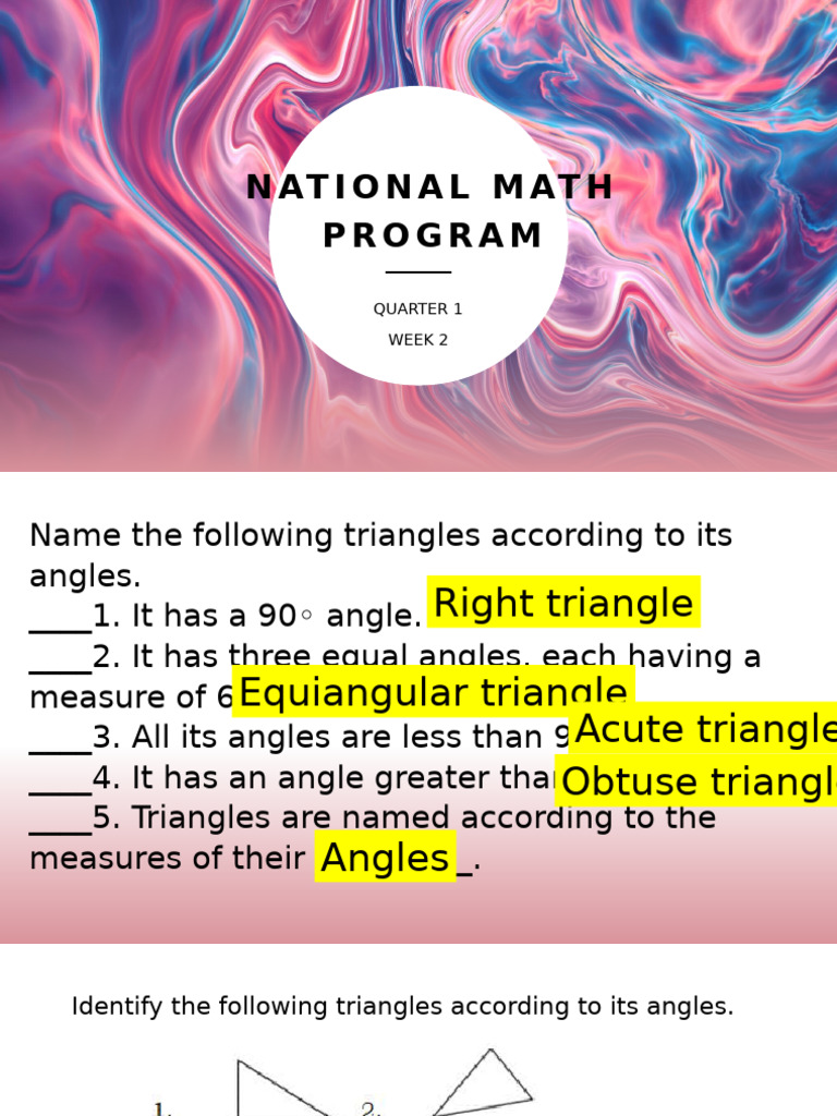 National Math Program q2 w2 | PDF | Rectangle | Triangle
