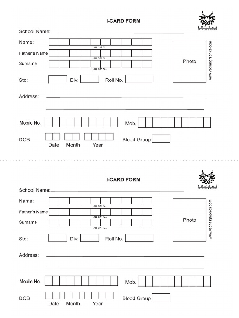 ID CARD Writing Format | PDF