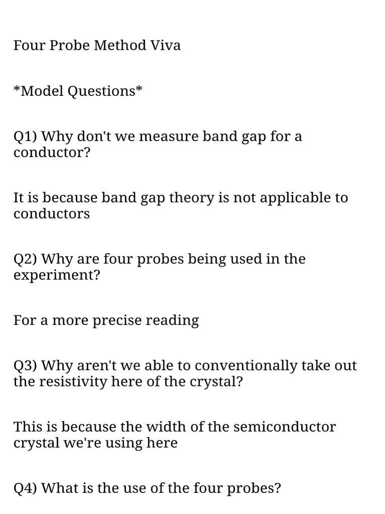Four Probe Viva | PDF