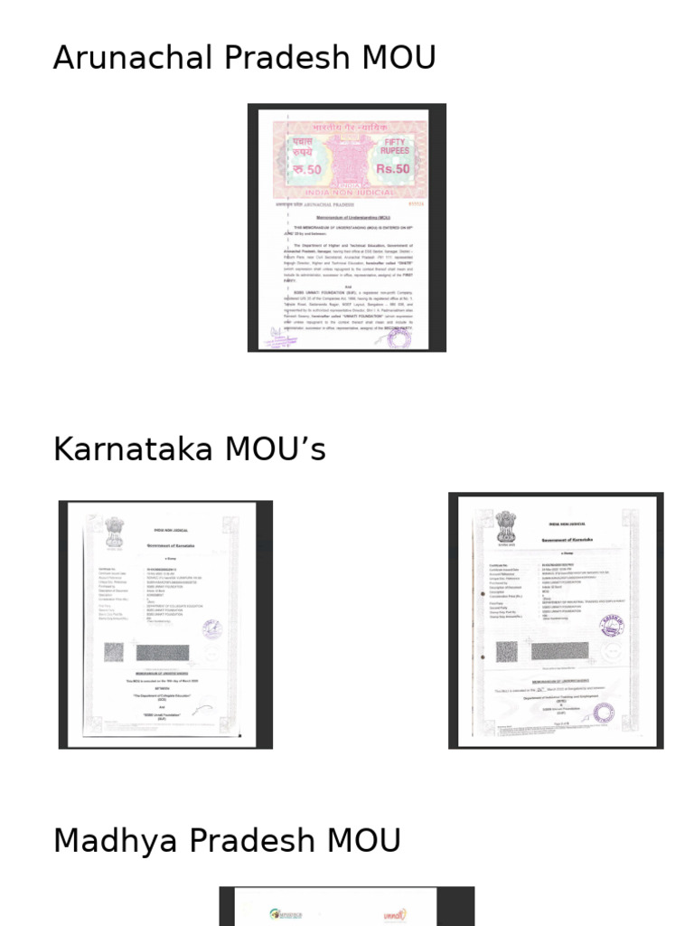 MOU of All States | PDF