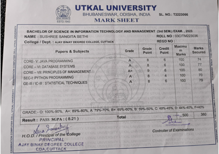 Marksheet Graduation | PDF