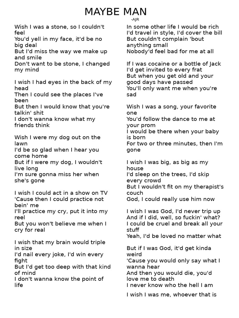 Maybe Man - AJR | PDF