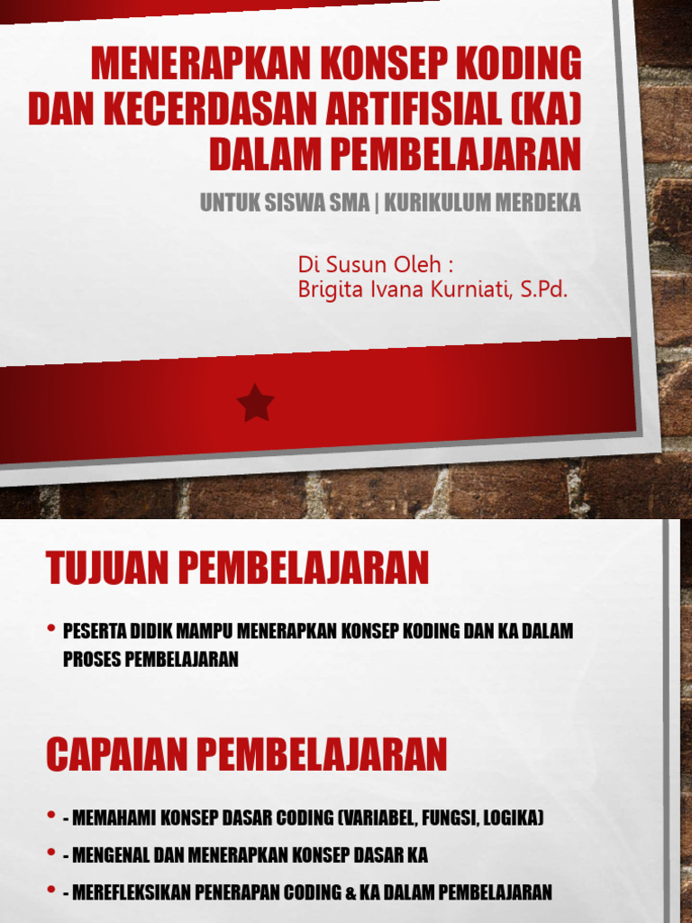 Pembelajaran Koding dan AI untuk SMA | PDF