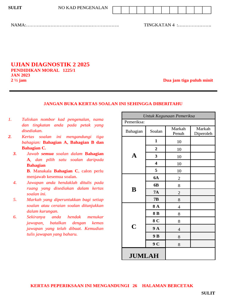 Ud2 Pendidikan Moral Tingkatan 4 2022 | PDF