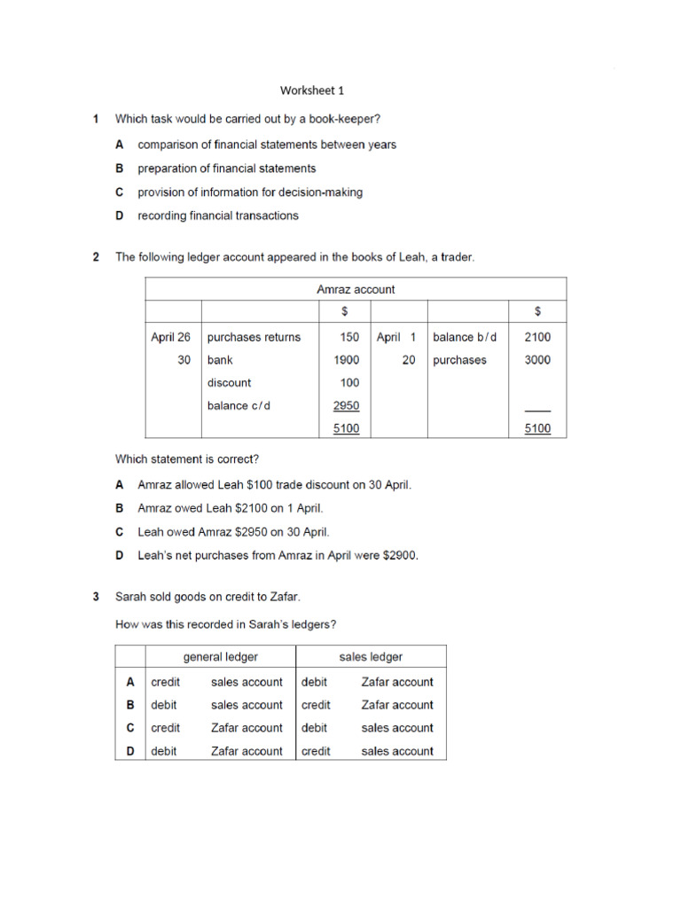Essential Worksheet On MCQ | PDF