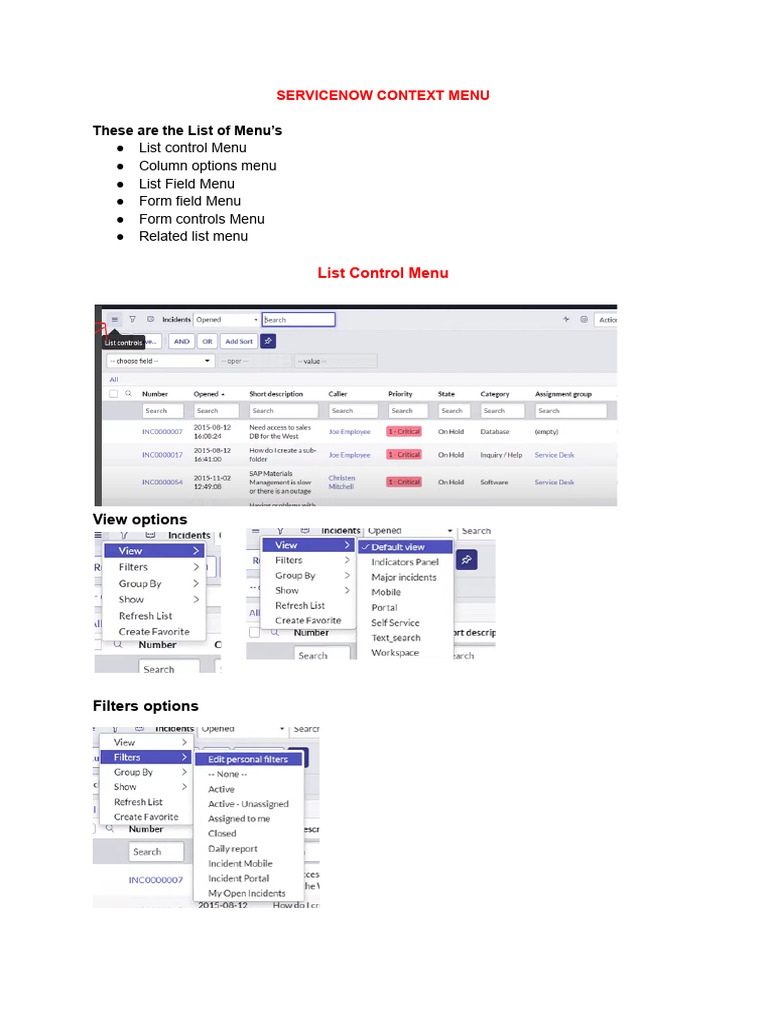ServiceNow - Context Menu, UI Policies, Tables, Field and Its Types ...