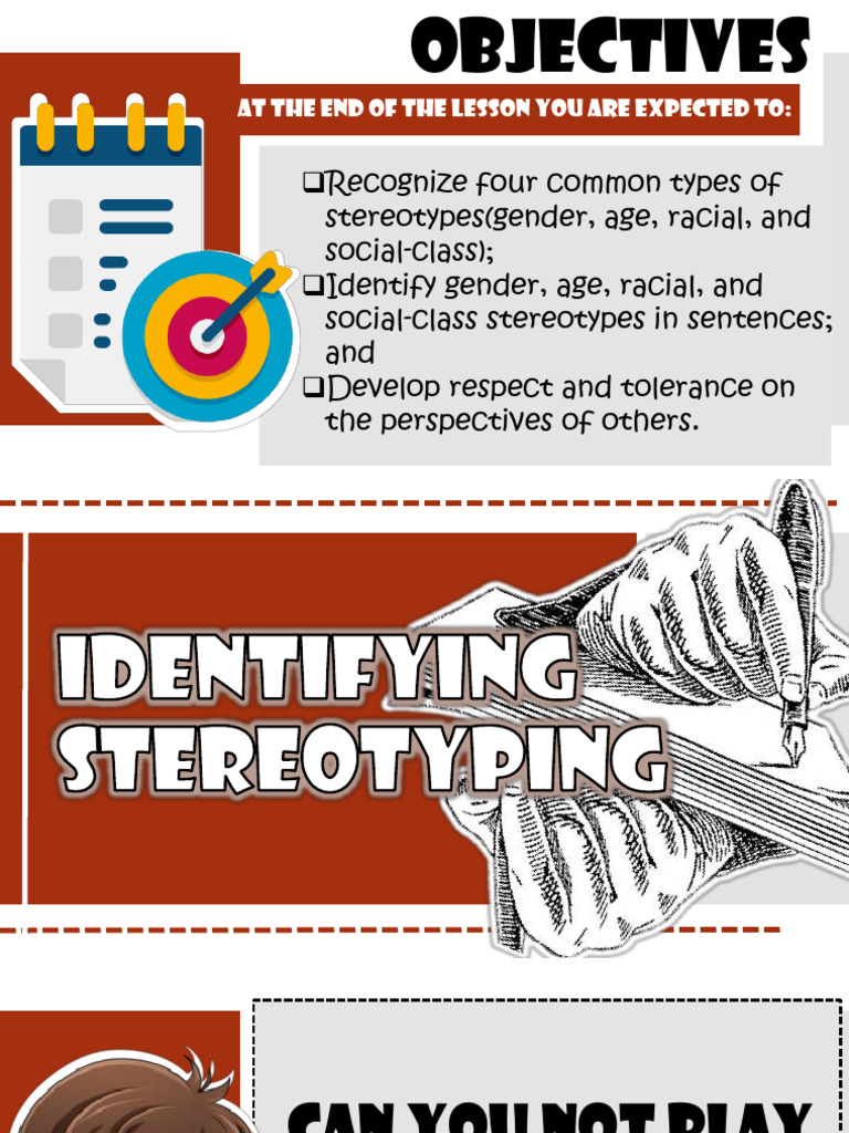 Lesson 8 Identifying Stereotyping | PDF | Stereotypes | Gender