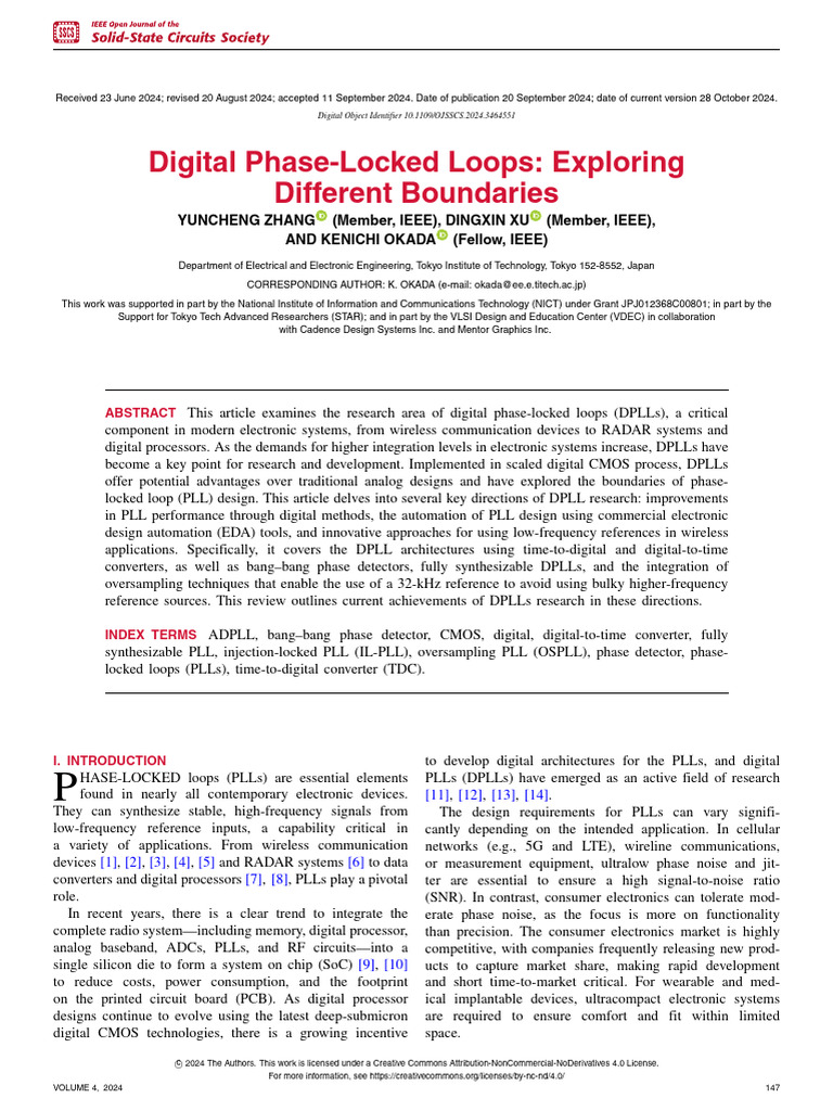 Digital Phase-Locked Loops Exploring Different Boundaries | PDF | Electronic Design | Electricity