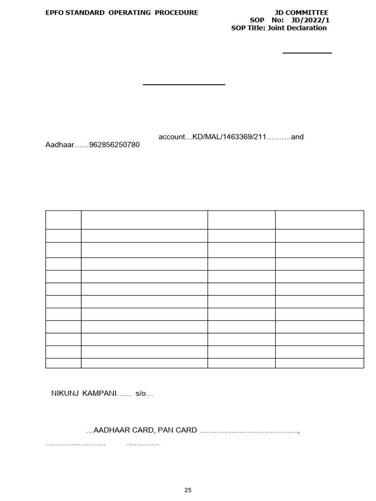 Annexure II Joint Declaration Form -Aerloop Ltr | PDF