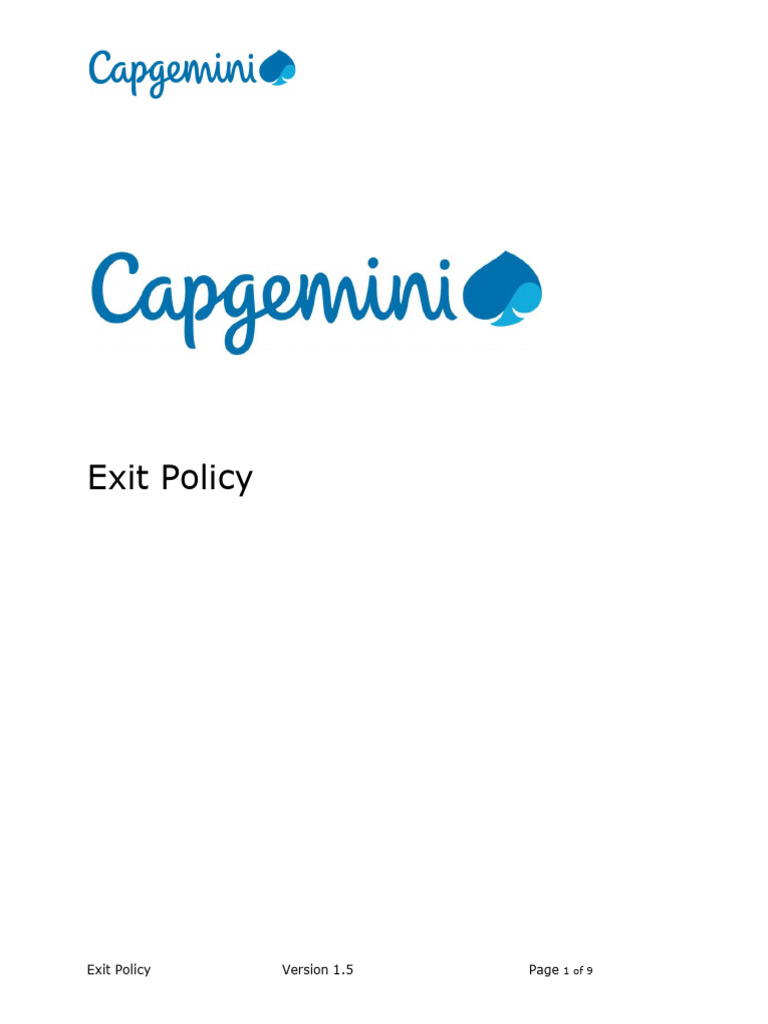 Capgemini Exit Policy Overview | PDF | Salary | Employment