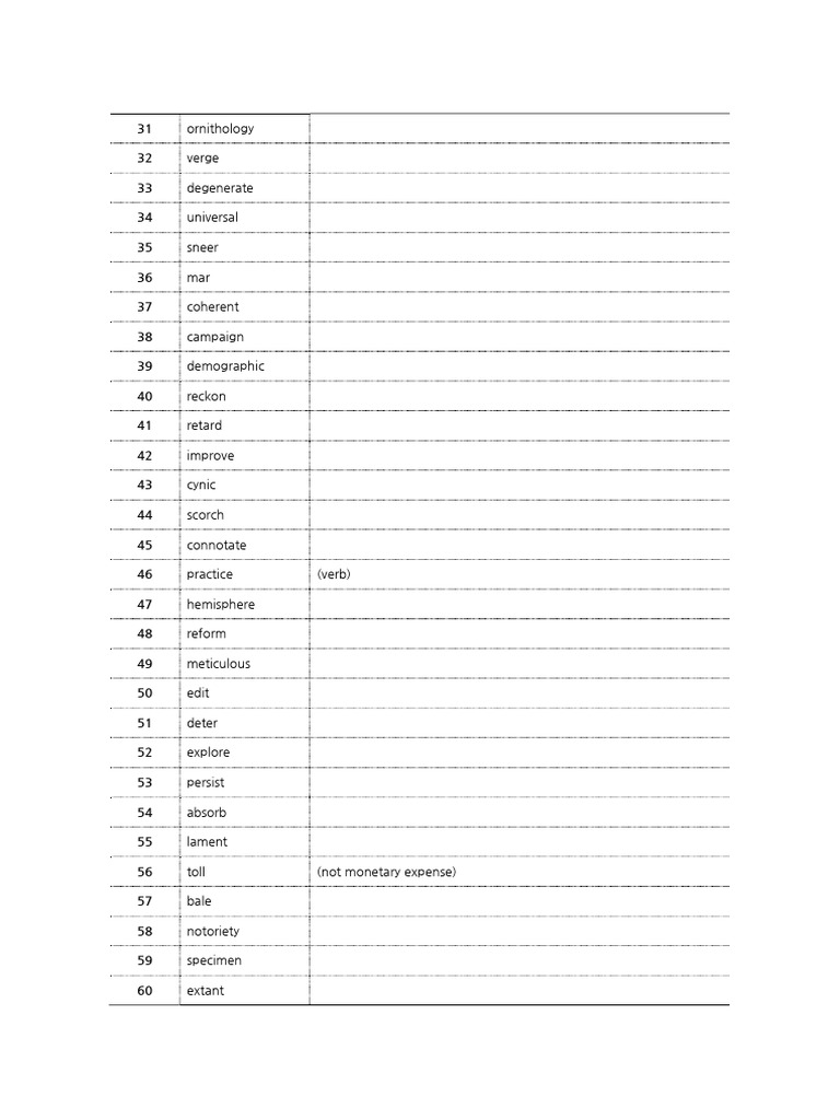 Tier 1 Academic Vocab 2 | PDF