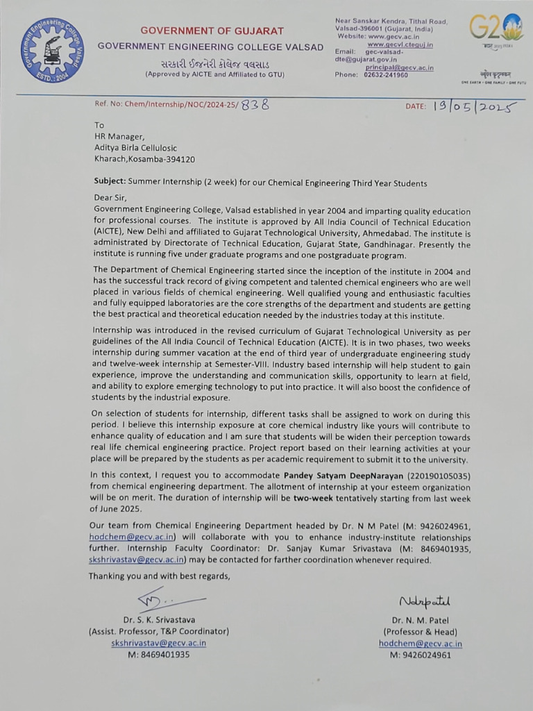 Noc Letter Gecv | PDF