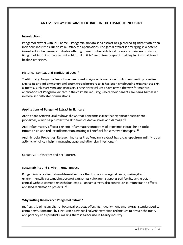 Pongamol Extract | PDF | Skin Care