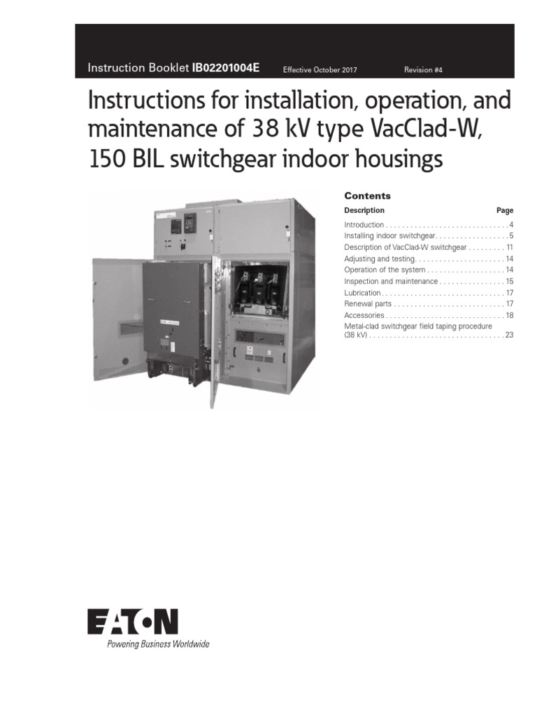 Eaton 38kv Vaclad W 150bil Indoor Ib02201004e | PDF | Insulator ...