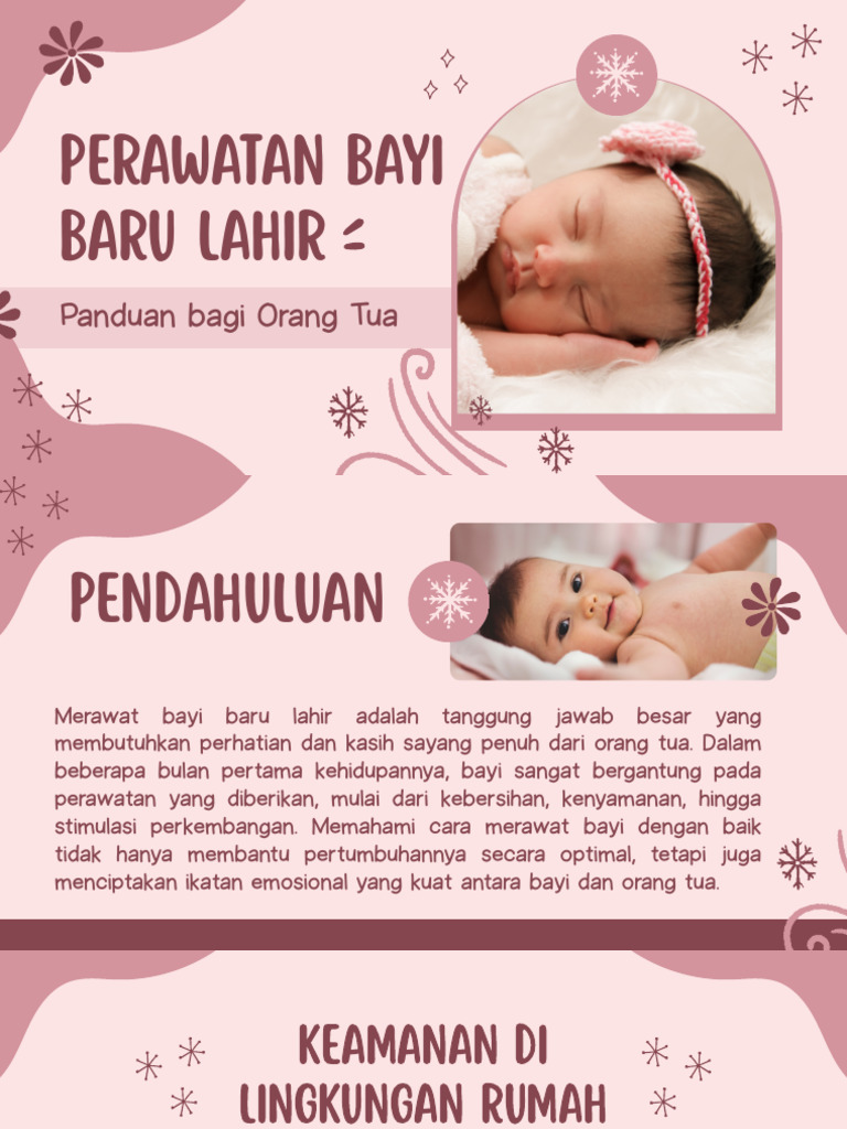 Merah Muda Minimalis Perawatan Bayi Baru Lahir Panduan Bagi Orang Tua ...