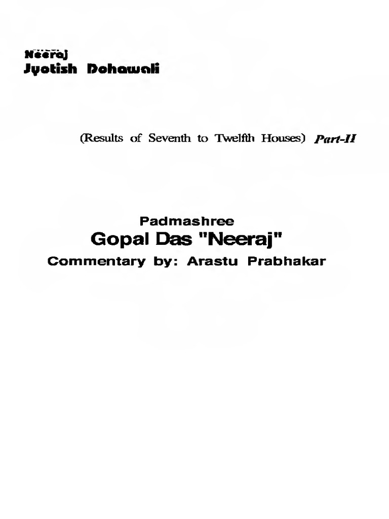 Jyotish - Arastu Prabhakar Transl - Shuka Nadi Jyotish Dohawali - Vol 2 of Gopal Das Neeraj ...