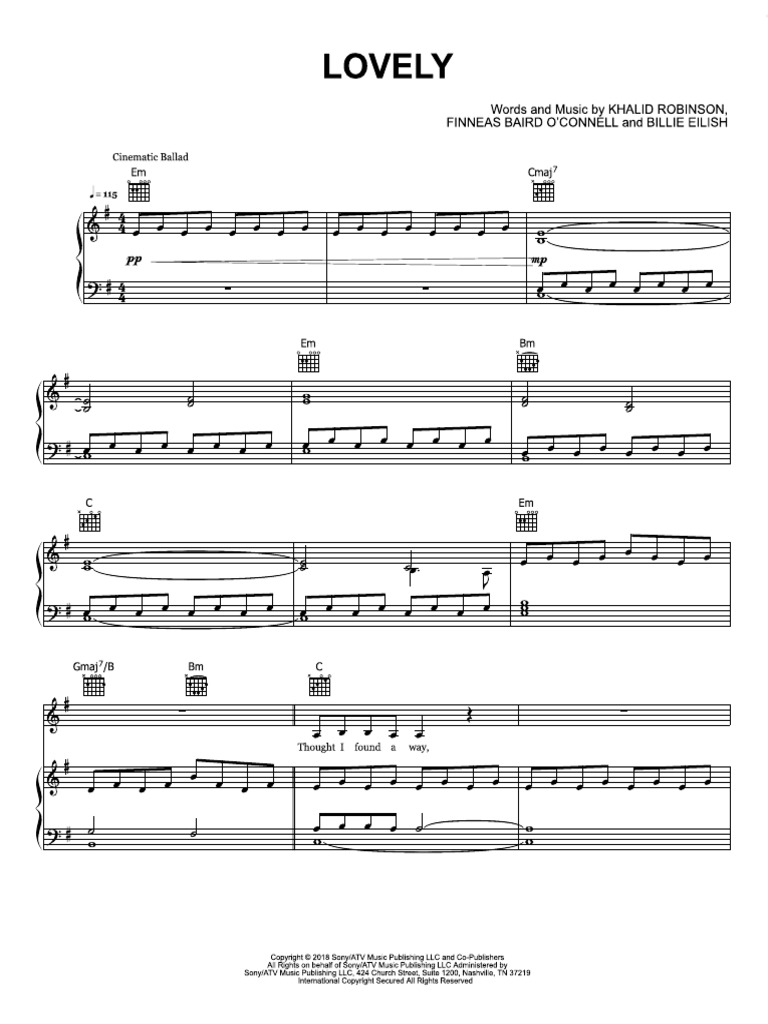 Billie Eilish & Khalid - Lovely | PDF