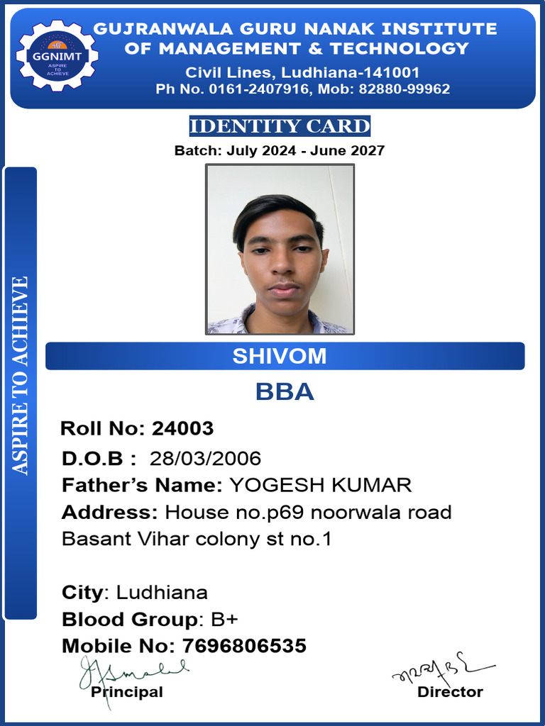 Bba Id Card | PDF