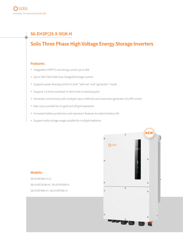 Solis 50kw Inverter Datasheet | PDF | Electrical Grid | Power Inverter