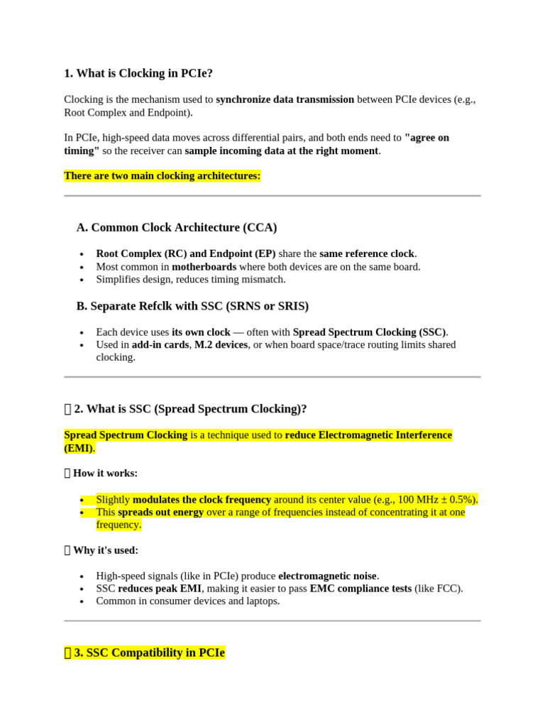 PCIe Spread Spectrum Clocking Explained | PDF