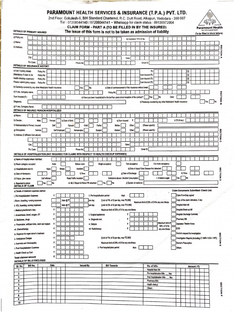 Paramount Claim Form | PDF