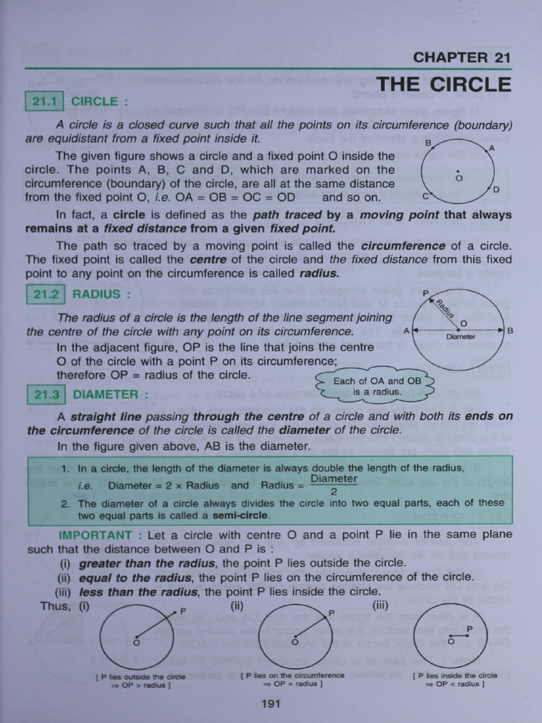 Chapter-21 The Circle - Reference Content | PDF