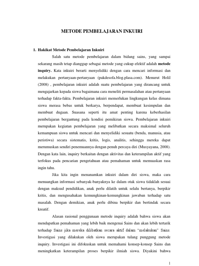 Metode Pembelajaran Inkuiri | PDF
