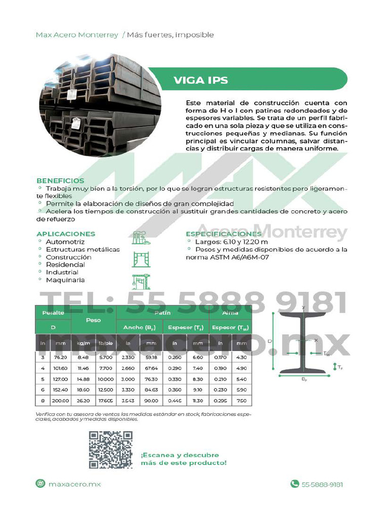 Ficha Tecnica Max Acero Viga IPS | PDF