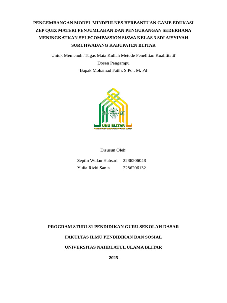 Proposal-Kualitatif Sem6-Kel3-D22 - Bab 1-5 (Revisi) - 1 | PDF