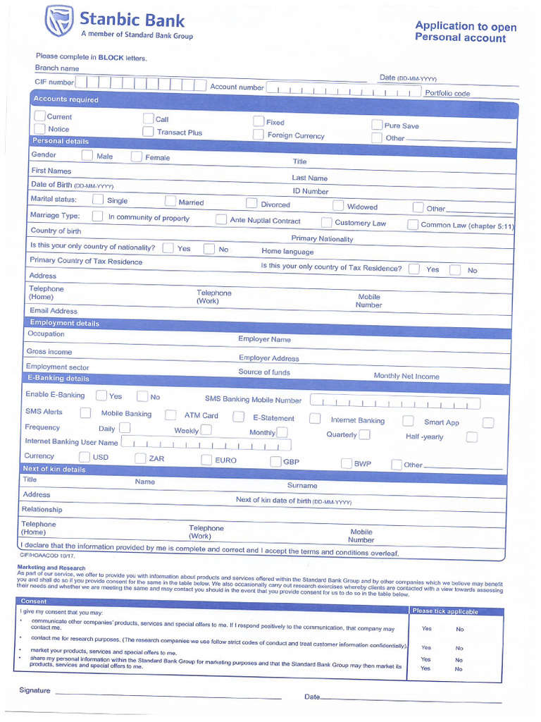 Account Opening Forms | PDF