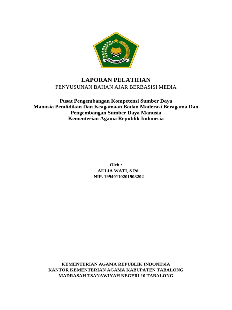 2025 Lap. Penyusunan Bahan Ajar Berbasis Media | PDF