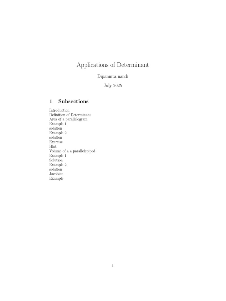 Determinant Applications in Geometry | PDF | Determinant | Matrix ...