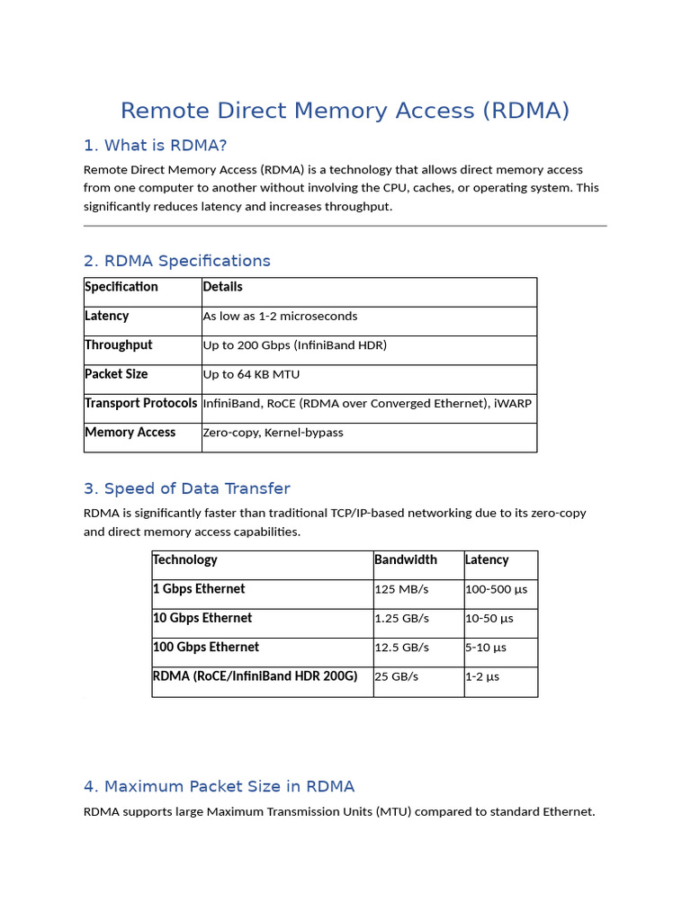 Remote Direct Memory Access | PDF