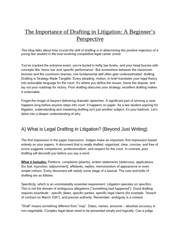 Mastering Legal Drafting for Success | PDF | Lawsuit | Justice