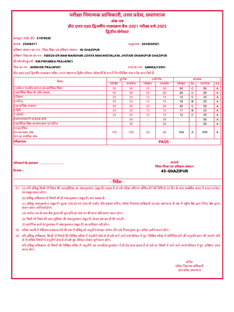 Marks Sheet | PDF