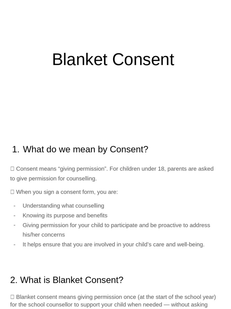 Blanket Consent | PDF