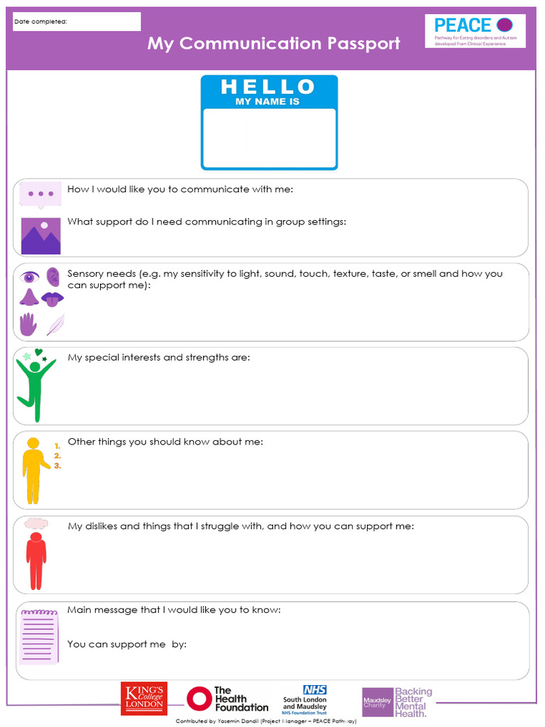 Editable Communication Passport Short | PDF