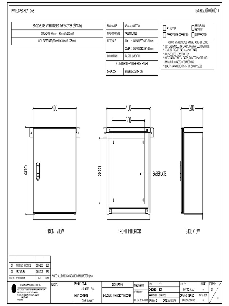 01 - Enclosure With Hinged Type Cover | PDF