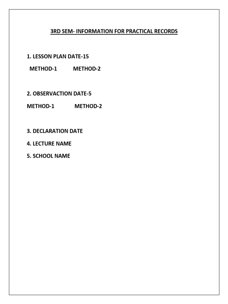 Iiird Sem-Practical Record Information | PDF