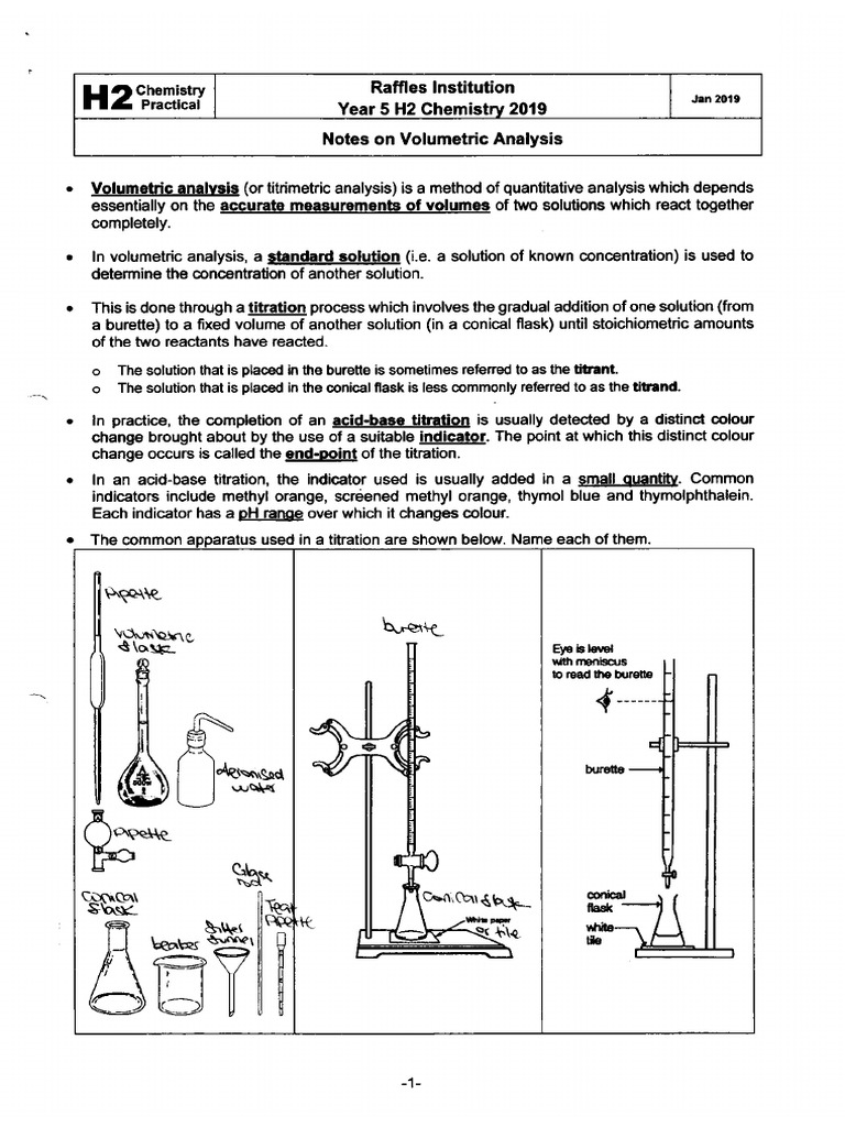 Volumetric Analysis | PDF