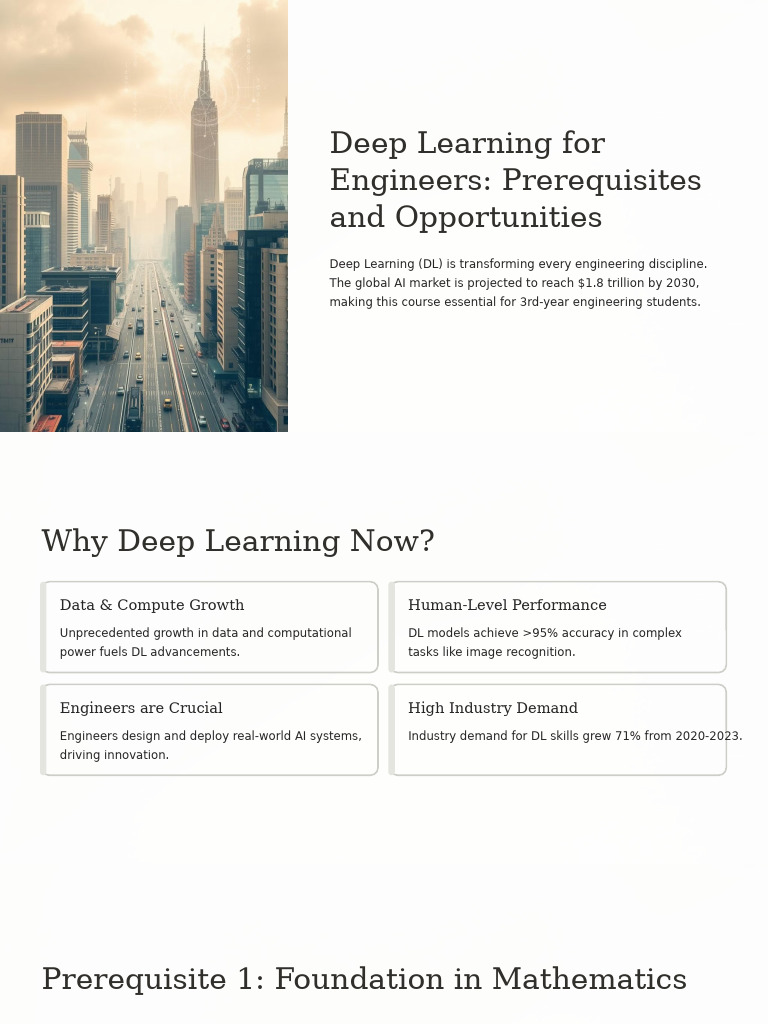 Deep Learning For Engineers Prerequisites Applications and ...