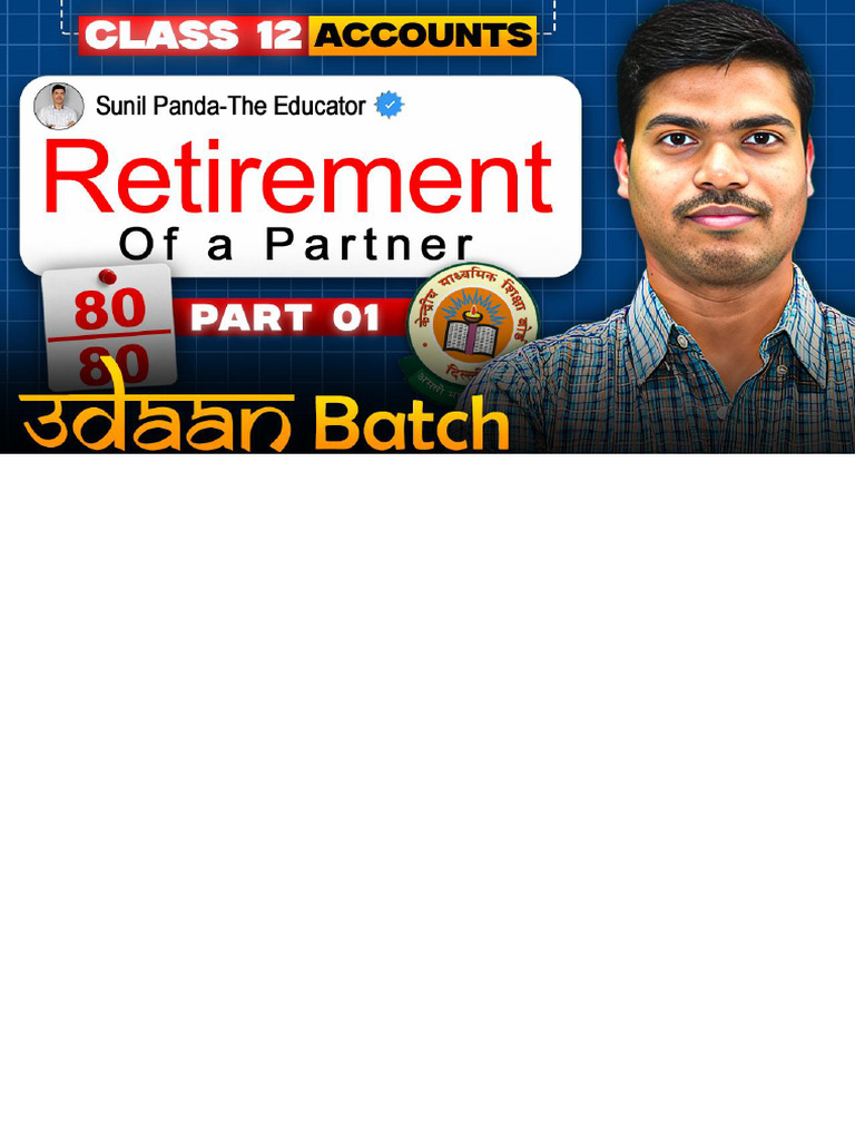 Retirement of a Partner Explained | PDF | Balance Sheet | Debits And ...