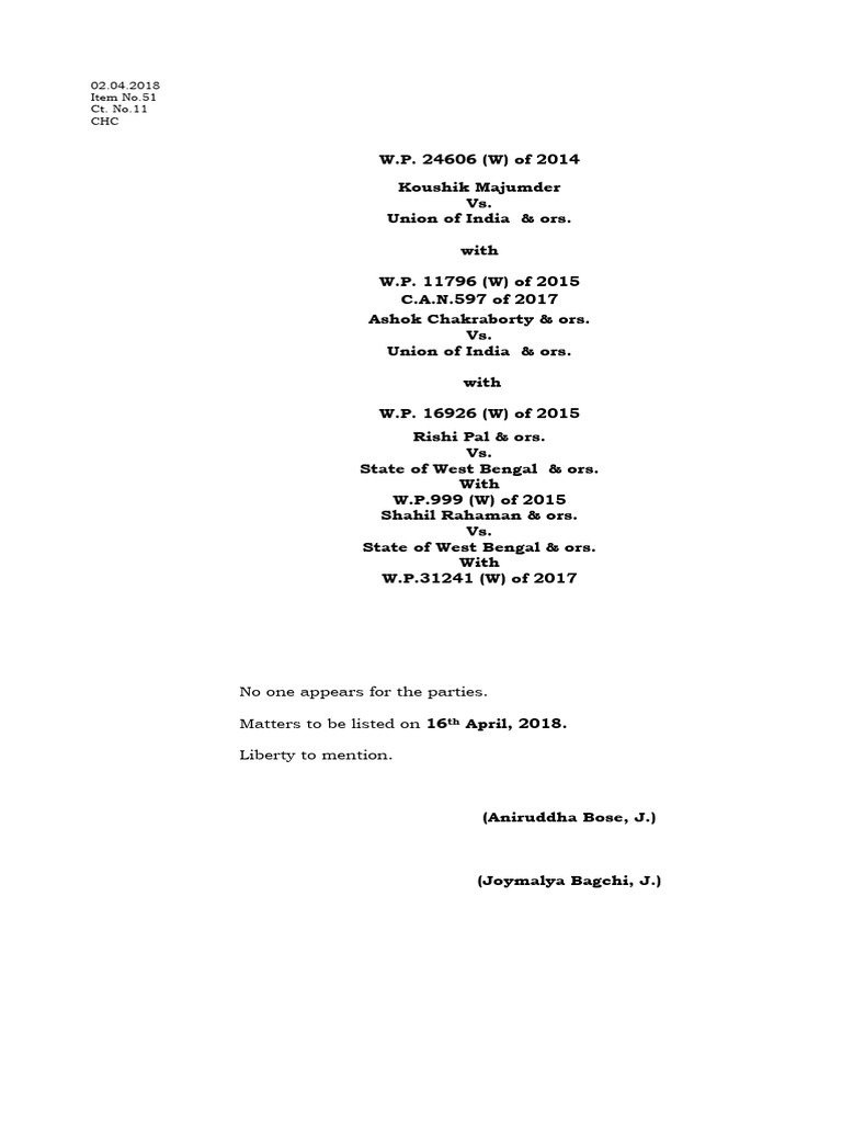 Court Proceedings Summary - W.P. Cases | PDF