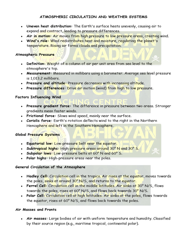 Atmospheric Circulation Overview | PDF | Atmospheric Circulation | Cyclone