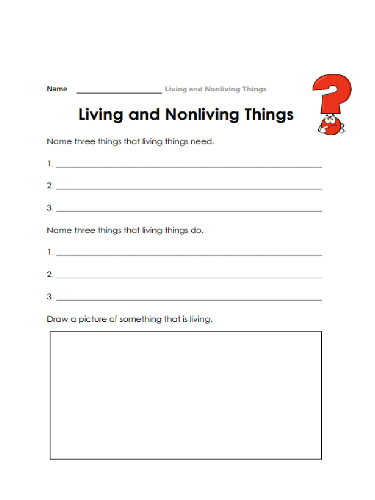 Living or non living worksheet | PDF