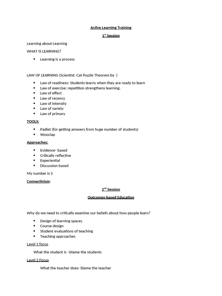 Active Learning Training | PDF