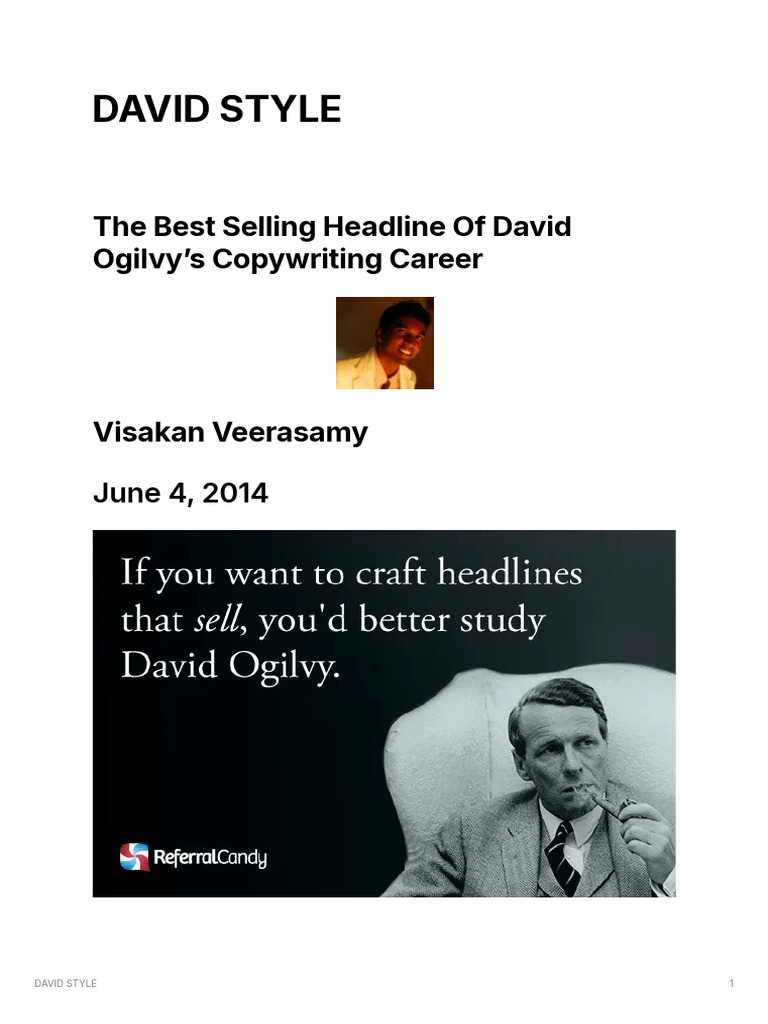 David Style | PDF | Promotion And Marketing Communications | Advertising