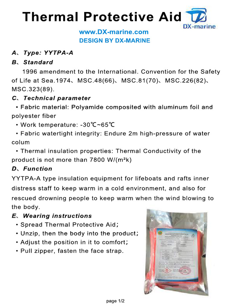 Thermal Protective Aid - Compressed | PDF