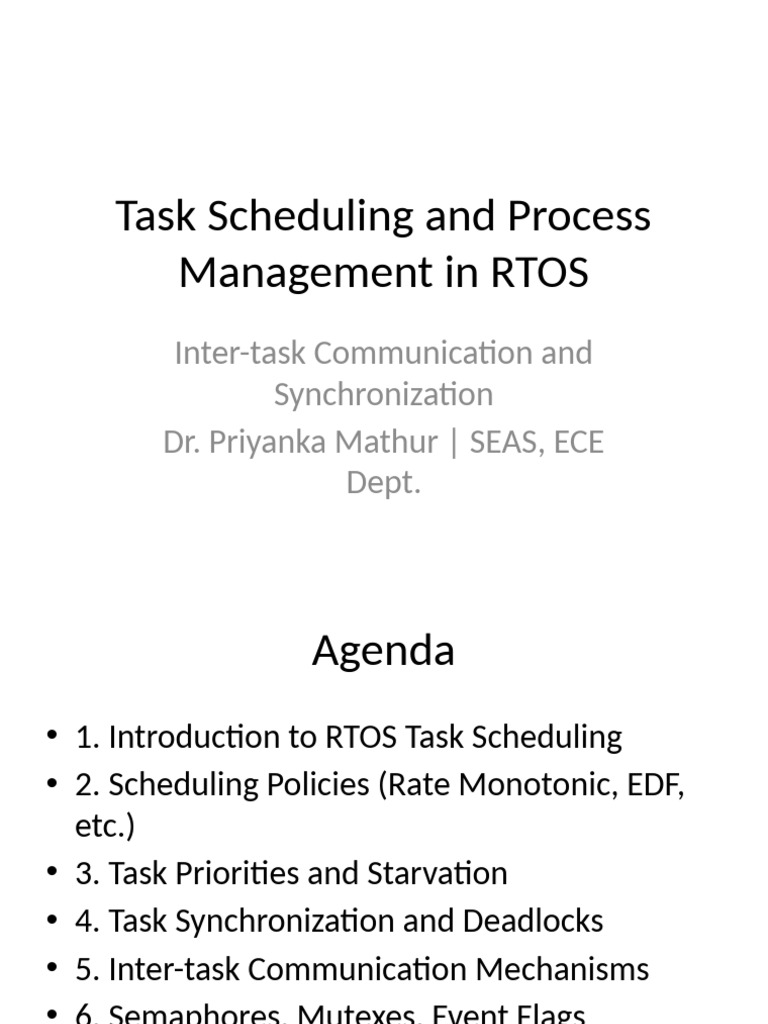 RTOS Detailed Expanded Presentation | PDF | Scheduling (Computing) | Operating System Technology