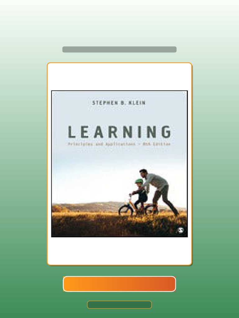 Learning Principles and Applications 8th Edition Stephen B Klein Ebook ...